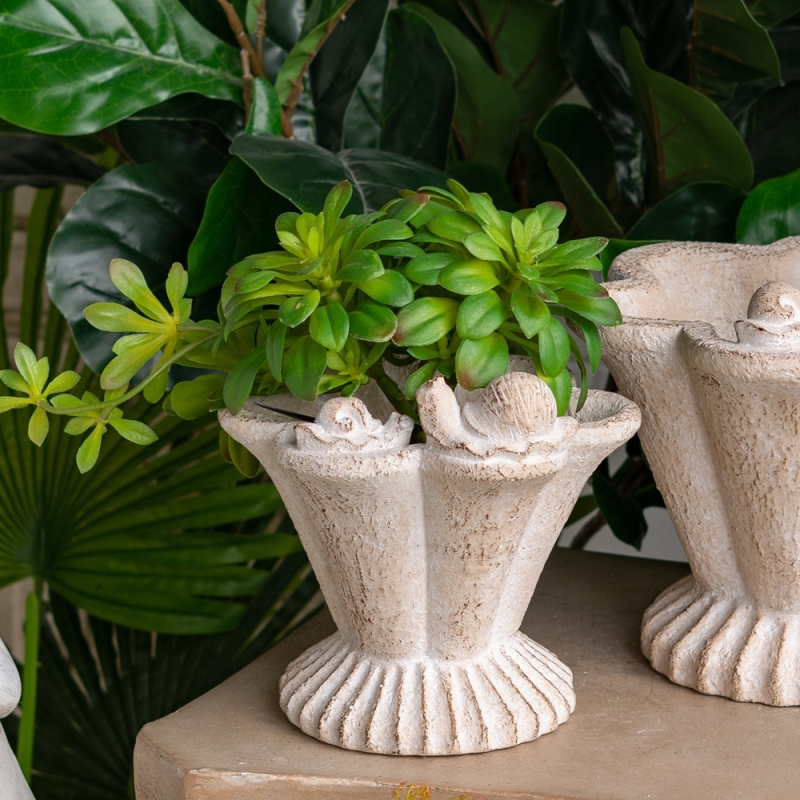 Cement Bust Wall Planter - Indoor Outdoor Home Garden Decor, 8" x 4" x ...