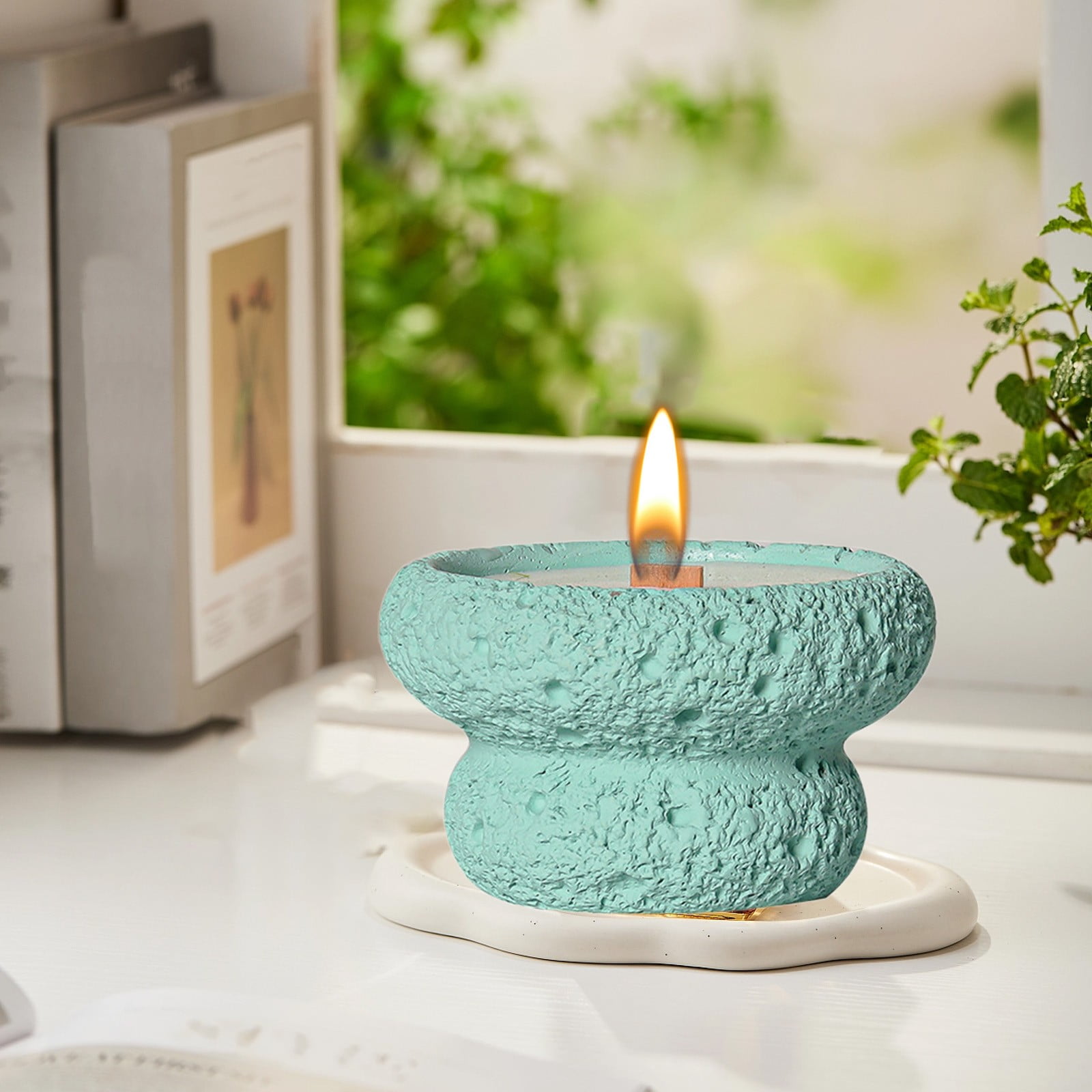 Cement Candle Cup Holder | Meteorite-Inspired Flameless Crystal ...
