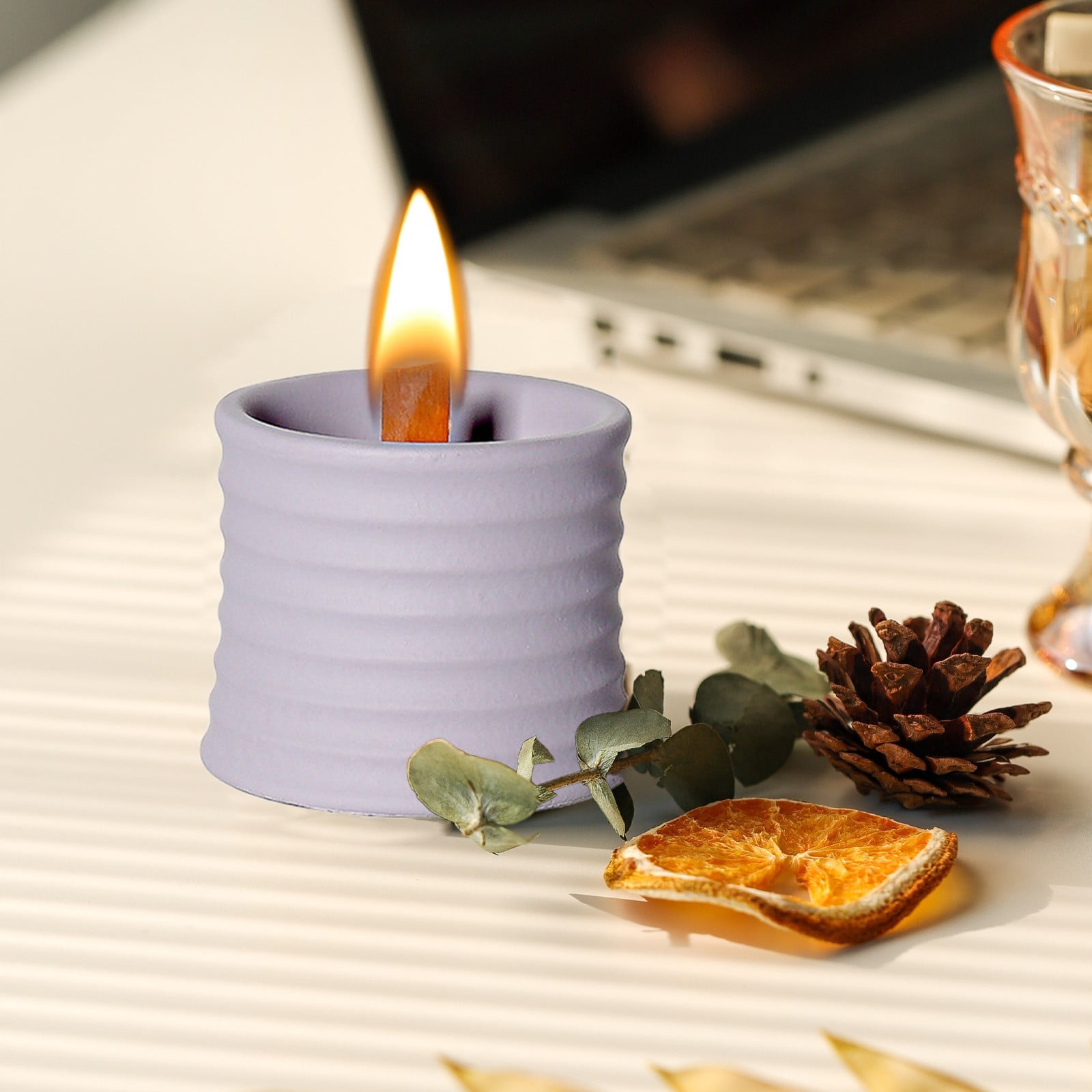 Cement Candle Holder Cup | Meteorite-Inspired Flameless Aromatherapy ...