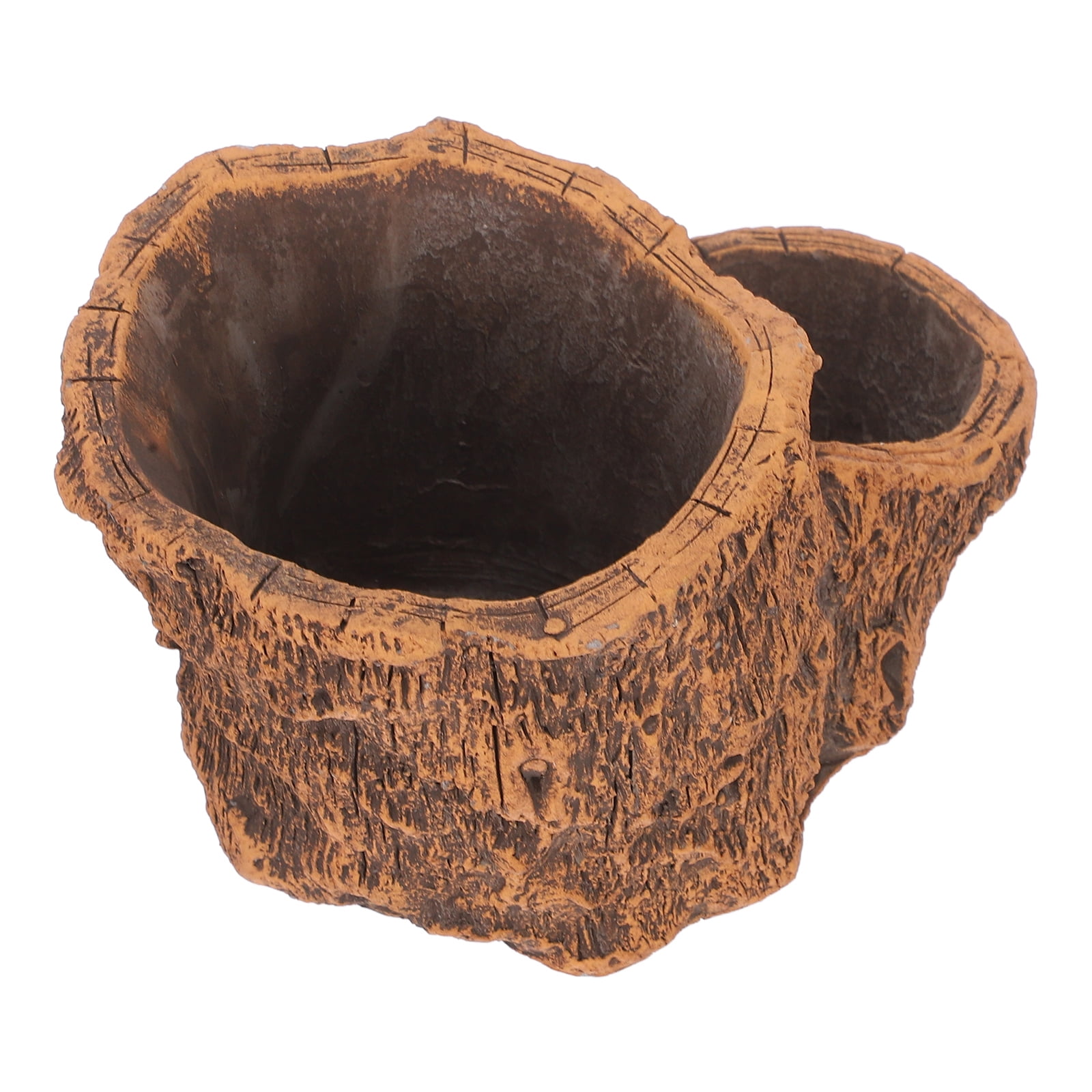 Cement Driftwood Planter, Vintage Gardening Pot Stump Log Containers Decorative Flower Pots ...