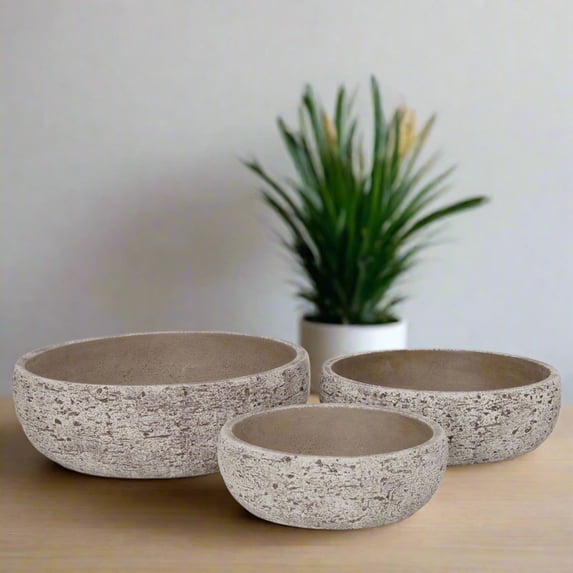 Orva Moss Green Cement Flower Pot Set (Set of 3) - Walmart.com