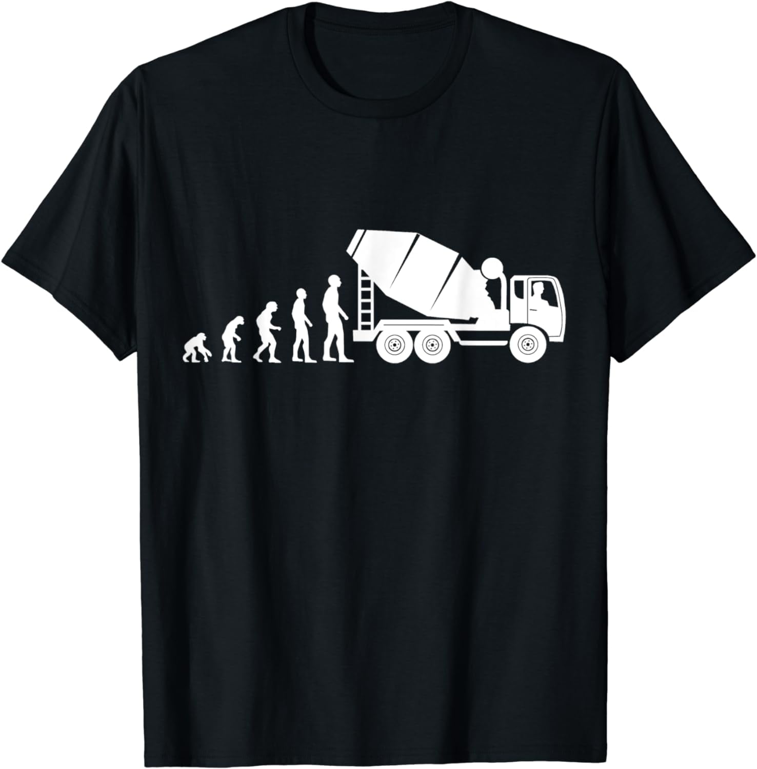 Cement Mixer & Concrete Mixer Driver Evolution Work - Men T-Shirt ...