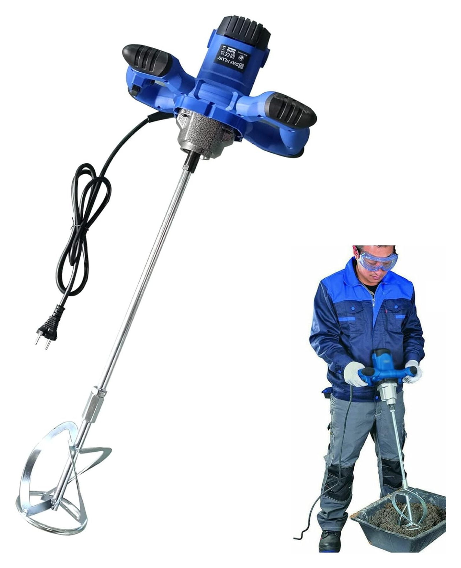 Cement Mixer, Paint Mixer, 2600W Electric Concrete Mixer, Mortar Mixer ...