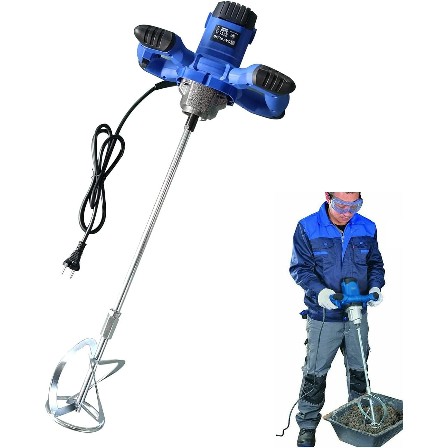 Cement Mixer, Paint Mixer, 2600W Electric Concrete Mixer, Mortar Mixer ...