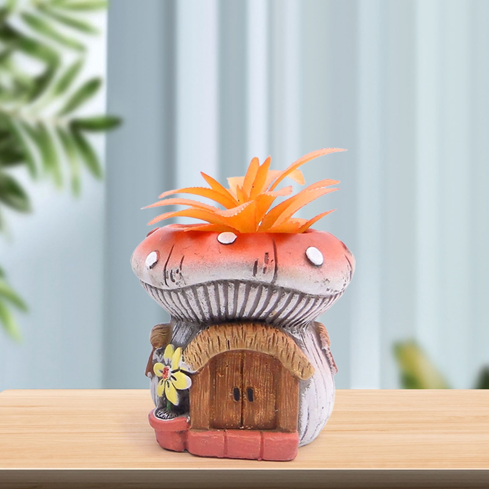 Cement Mushroom Planter with Drainage Holes | Mini Garden Pot for ...