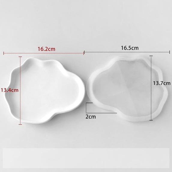 Cement Plaster Tray Silicone Mold DIY Crystal Resin Storage Tray Pad ...