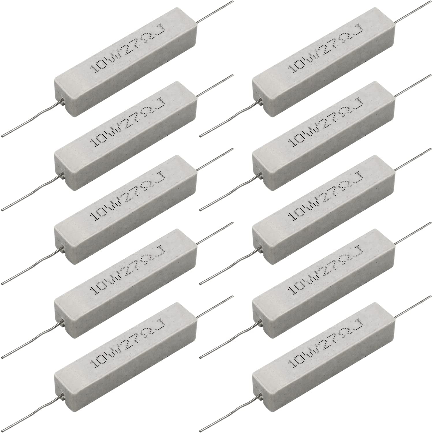 Cement Resistor,10 PCS 10W 8 Ohm 5% Axial Lead Wire Resistor White ...