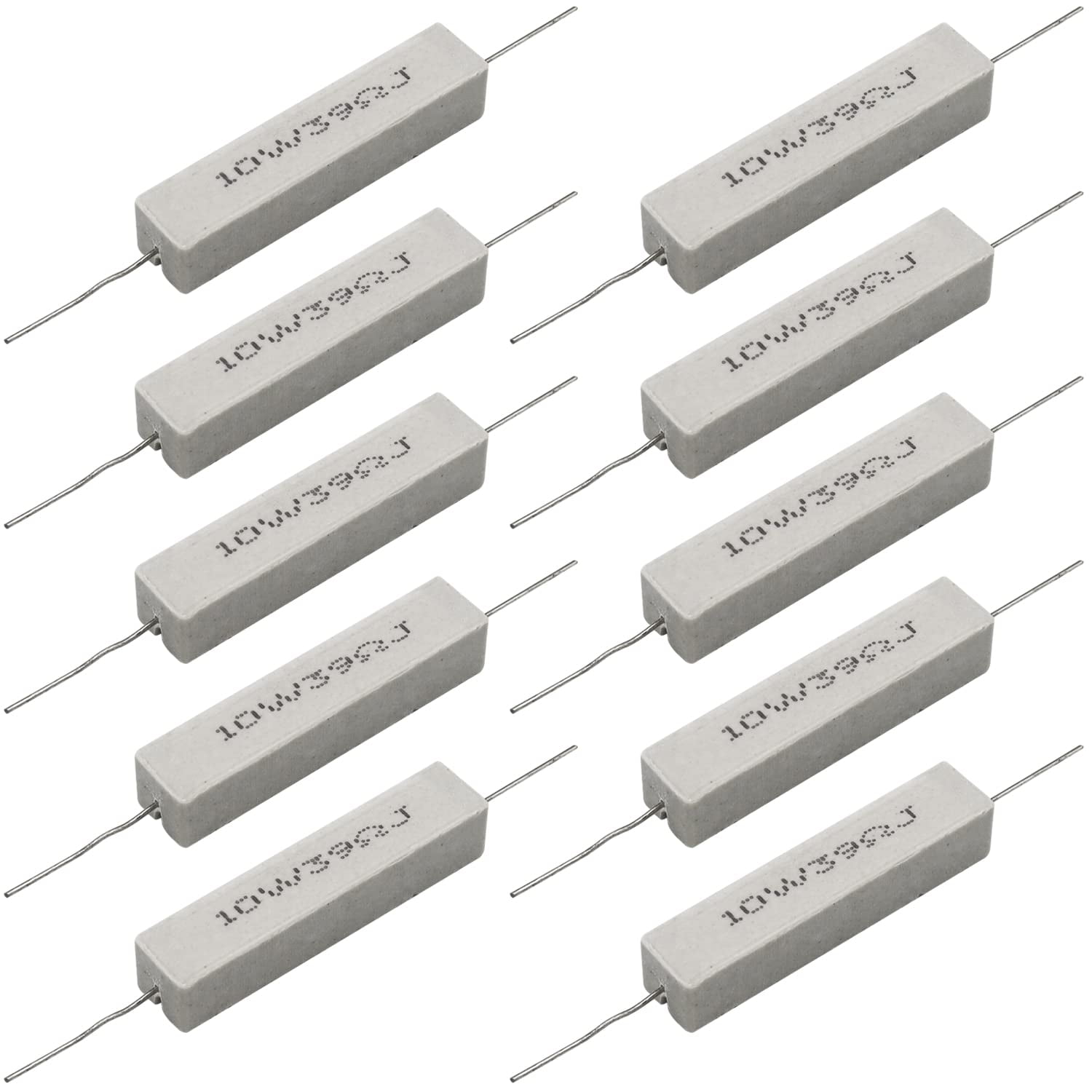Cement Resistor,10 PCS 10W 8 Ohm 5% Axial Lead Wire Resistor White ...