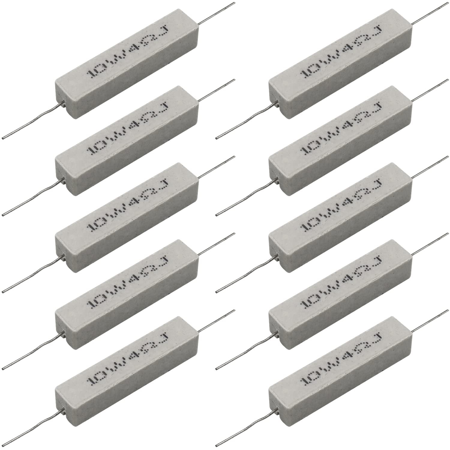 Cement Resistor,10 PCS 10W 8 Ohm 5% Axial Lead Wire Resistor White ...