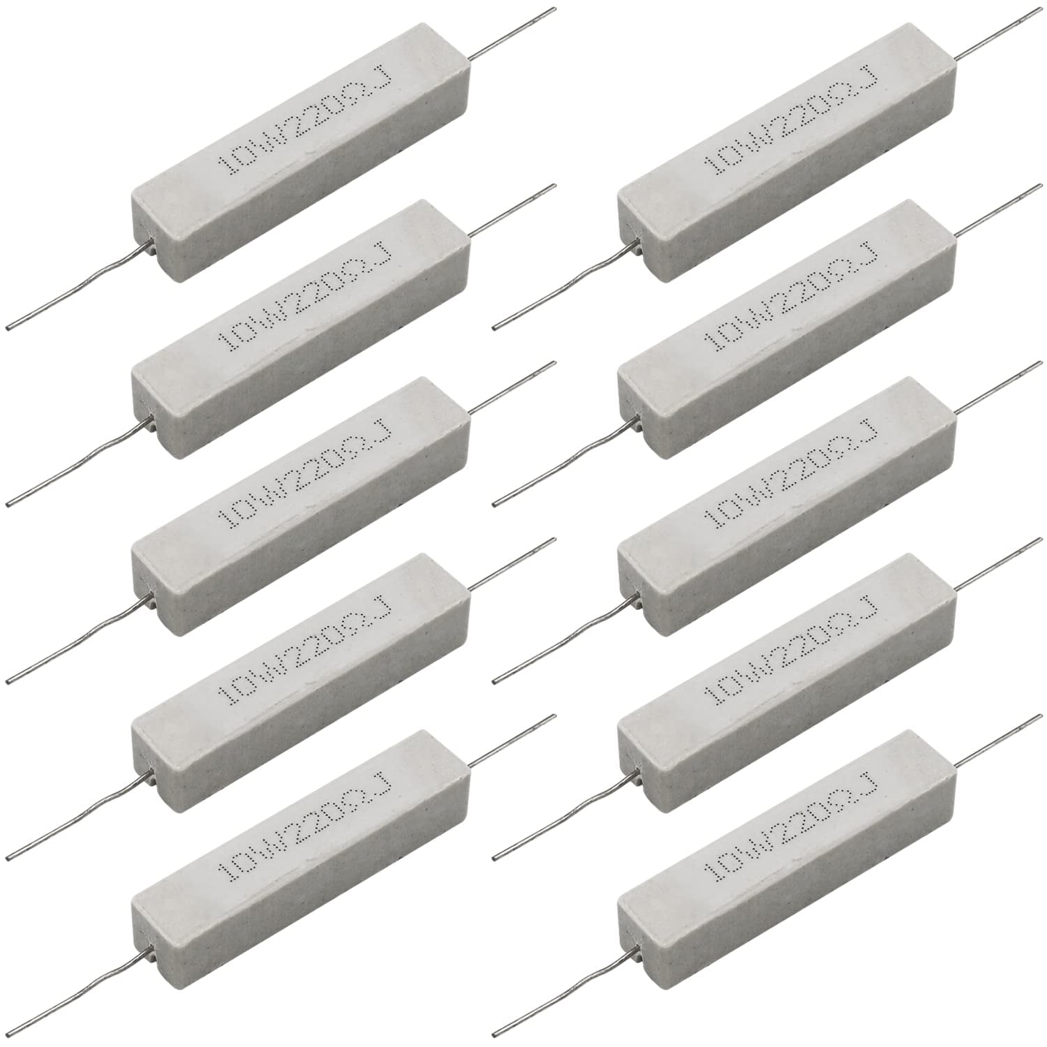 Cement Resistor,10 PCS 10W 8 Ohm 5% Axial Lead Wire Resistor White Wound Fixed Ceramic Cement ...