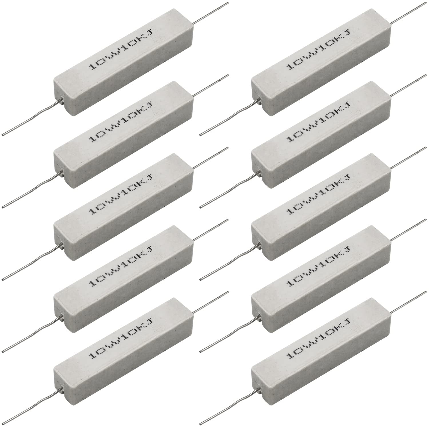 Cement Resistor,10 PCS 10w 1000 Ohm 5% Axial Lead Wire Resistor White ...