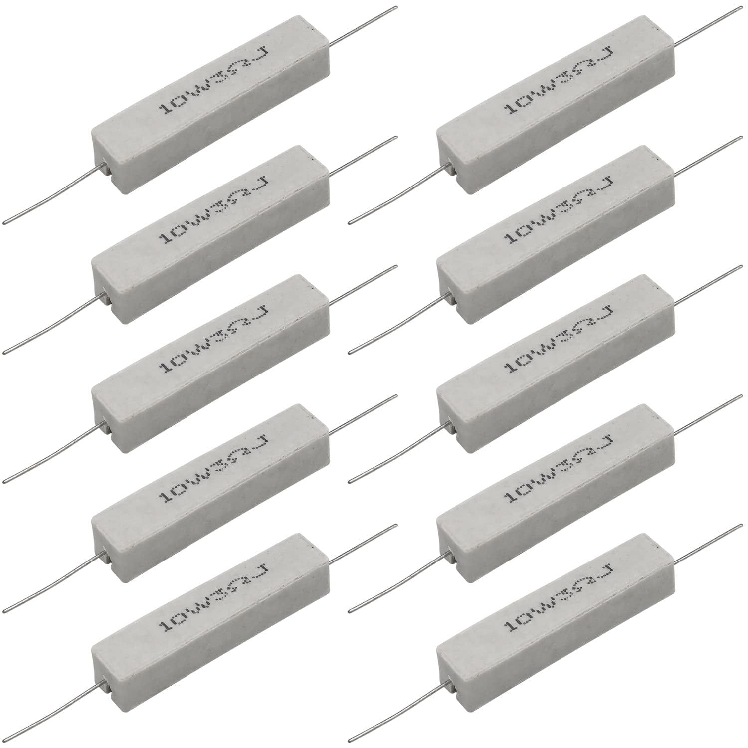Cement Resistor,10 PCS 10w 1000 Ohm 5% Axial Lead Wire Resistor White ...