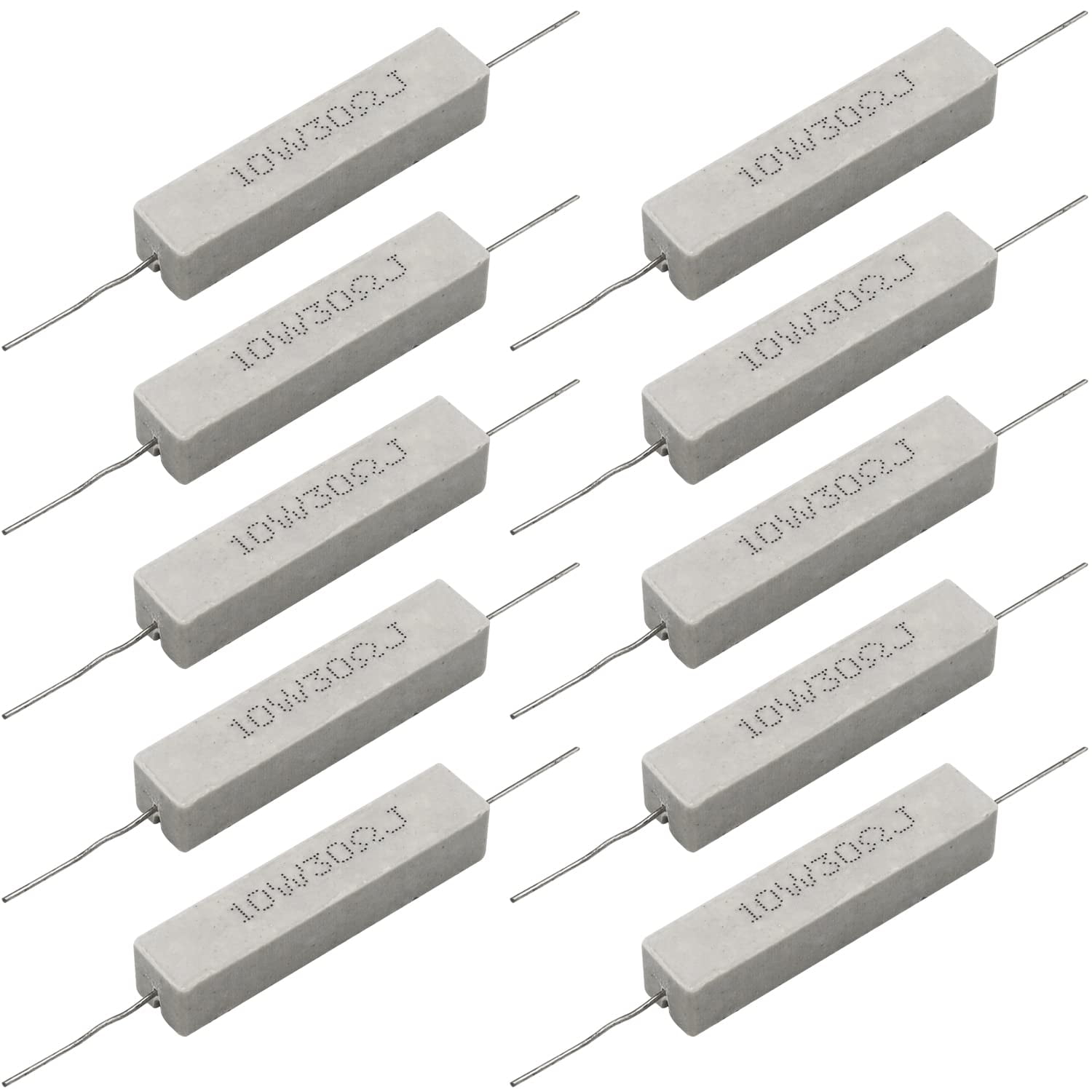 Cement Resistor,10 PCS 10w 1000 Ohm 5% Axial Lead Wire Resistor White ...