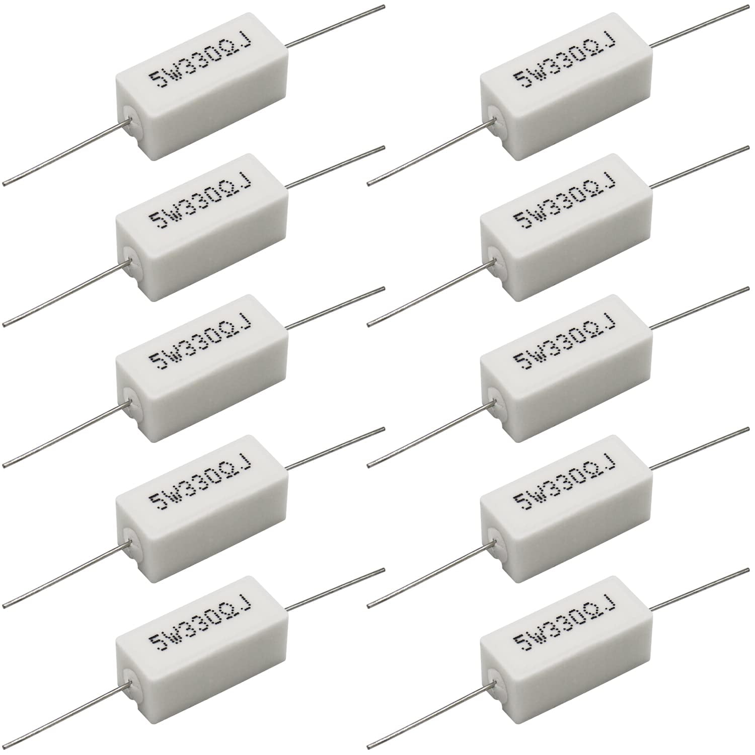 Cement Resistor,10 PCS 5W 5 Ohm 5% Axial Lead Wire Resistor White Wound ...