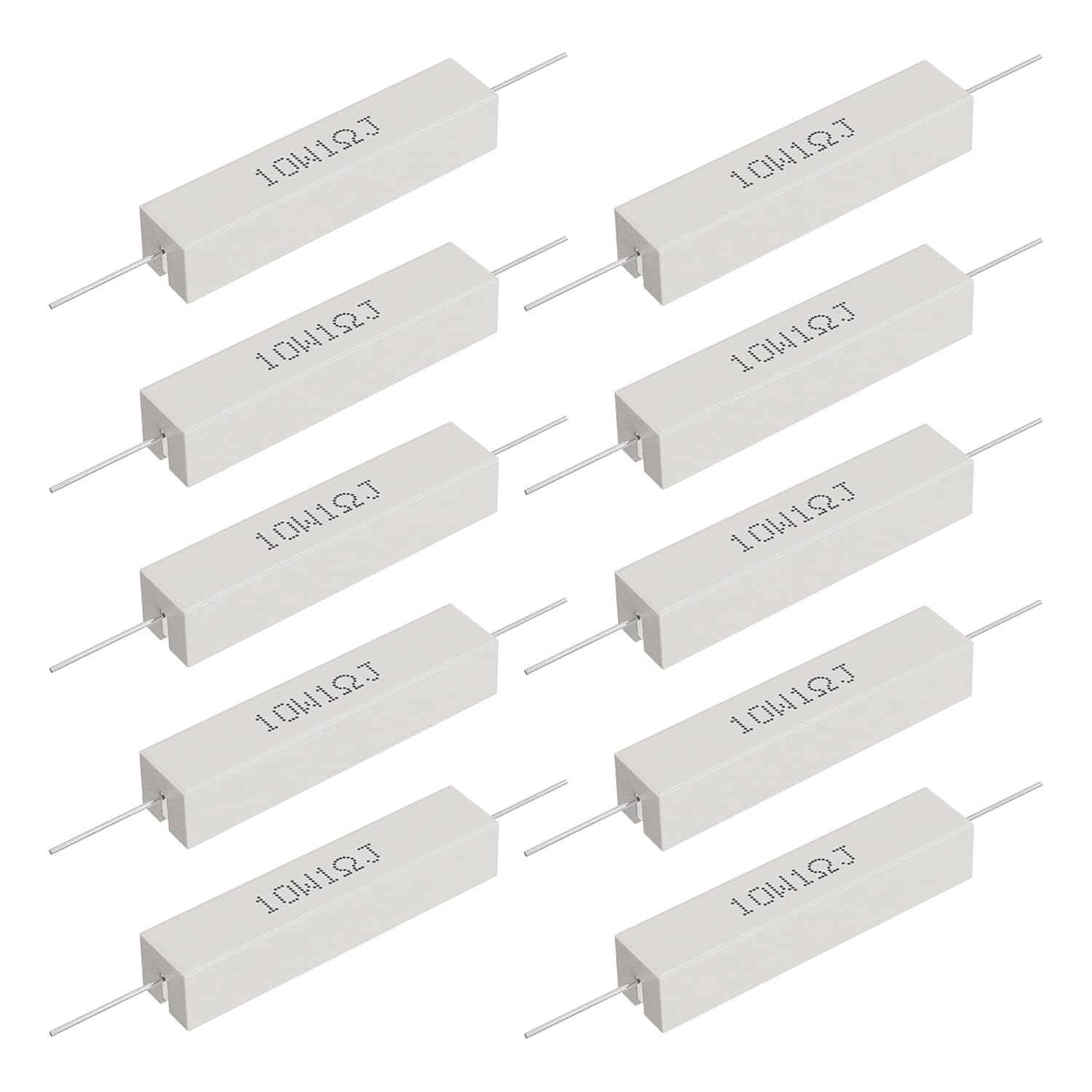 Cement Resistor, 10PCS 10W 220 Ohm 5% Axial Lead Wire Resistor White ...