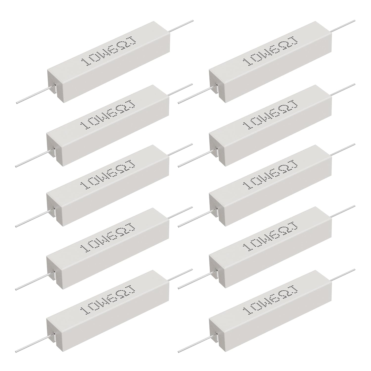 Cement Resistor, 10PCS 10W 220 Ohm 5% Axial Lead Wire Resistor White ...