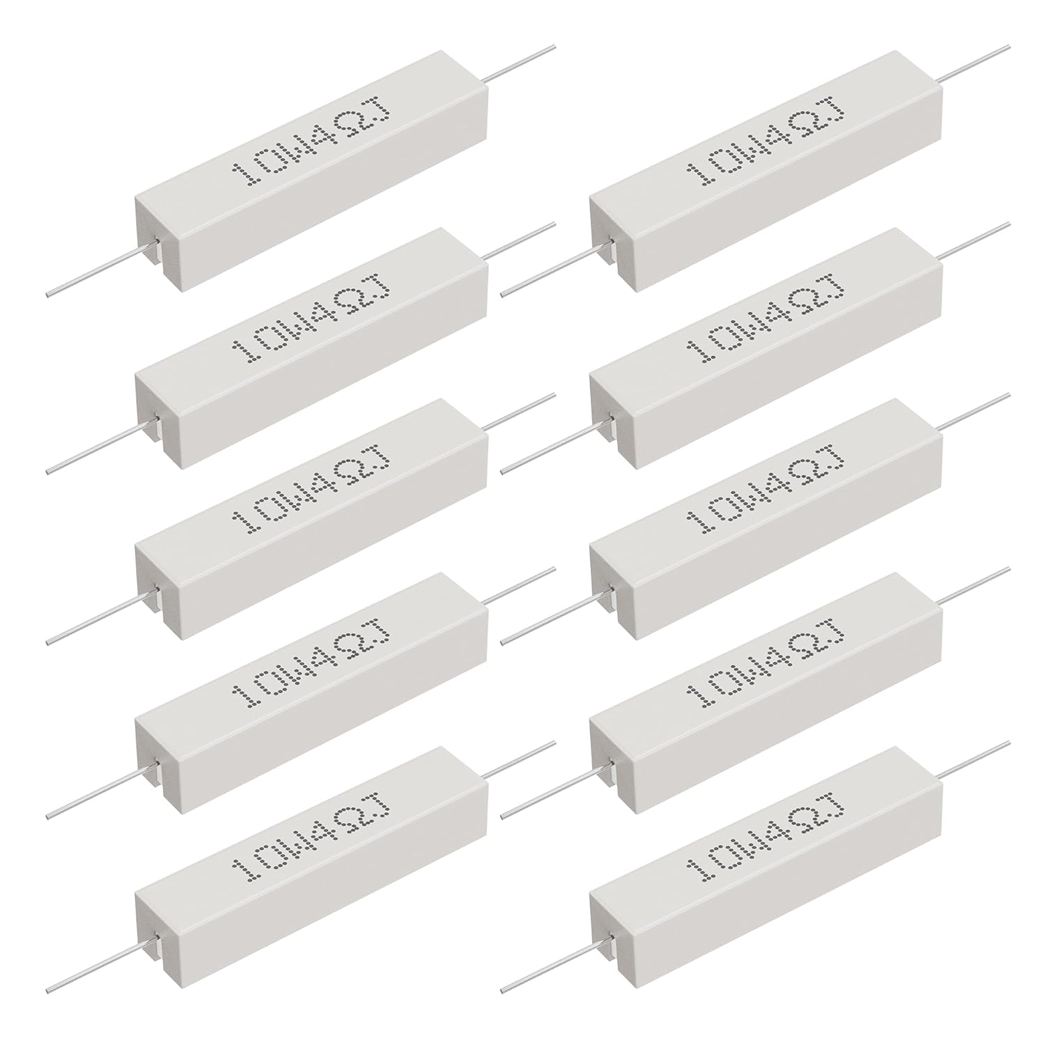 Cement Resistor, 10PCS 10W 220 Ohm 5% Axial Lead Wire Resistor White ...