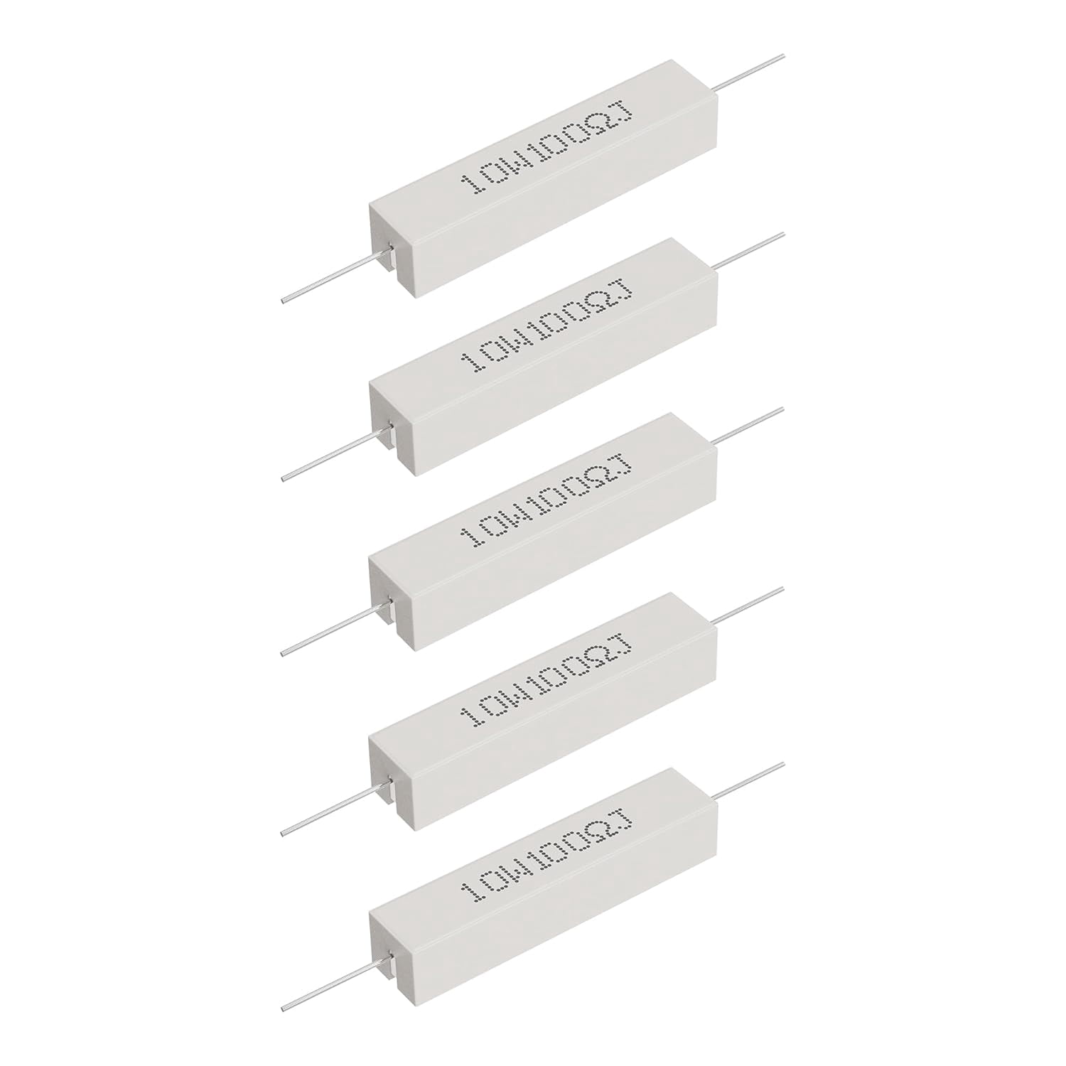 Cement Resistor, 5PCS 10W 22 Ohm 5% Axial Lead Wire Resistor White ...