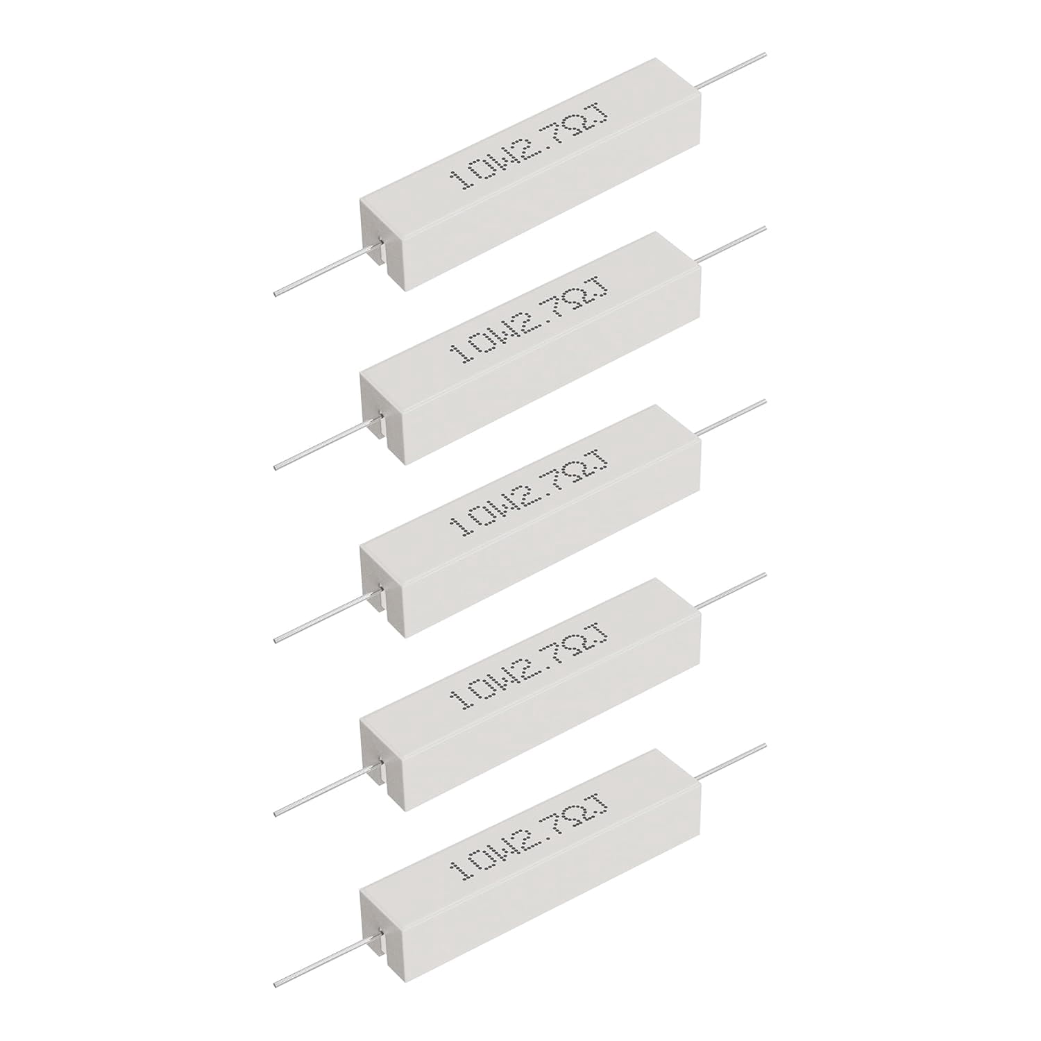 Cement Resistor, 5PCS 10W 22 Ohm 5% Axial Lead Wire Resistor White ...