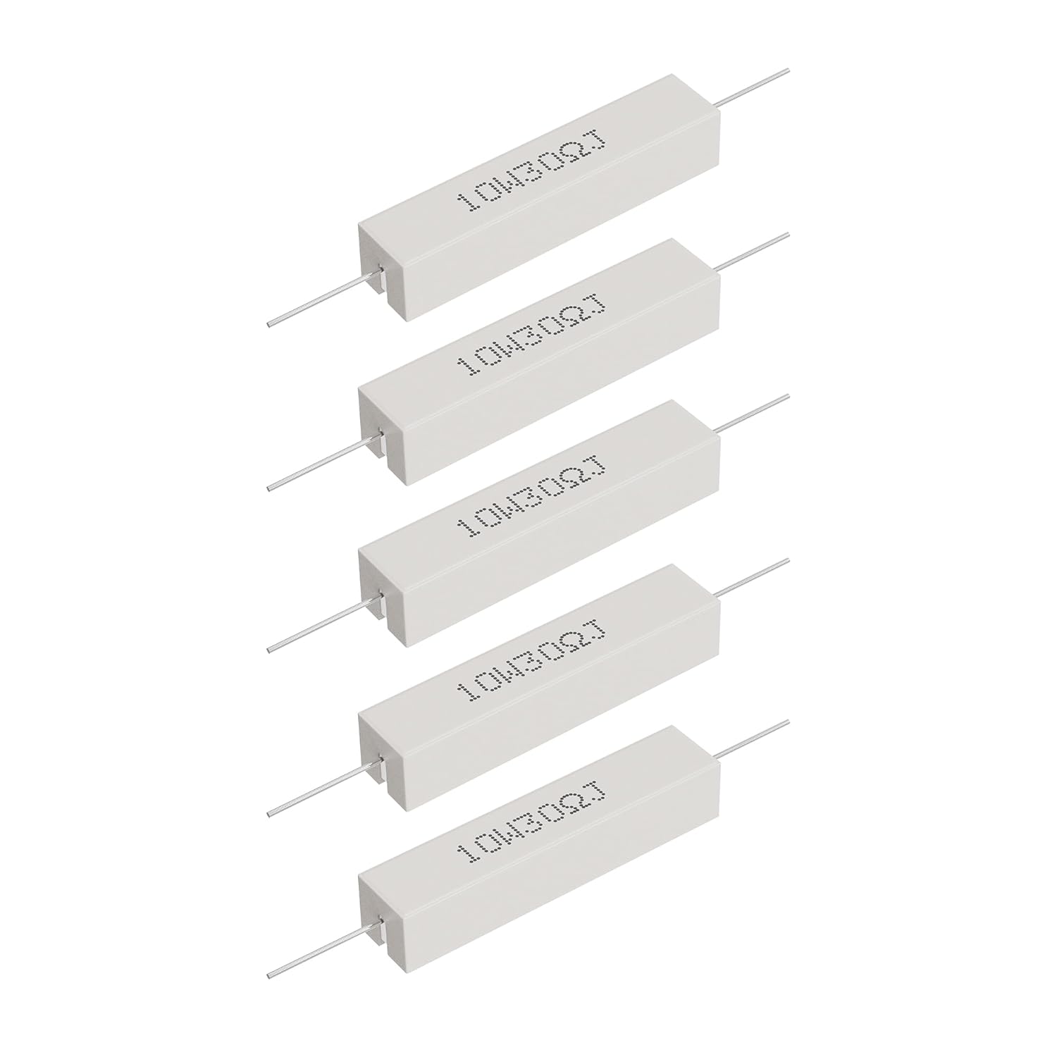 Cement Resistor, 5PCS 10W 22 Ohm 5% Axial Lead Wire Resistor White ...