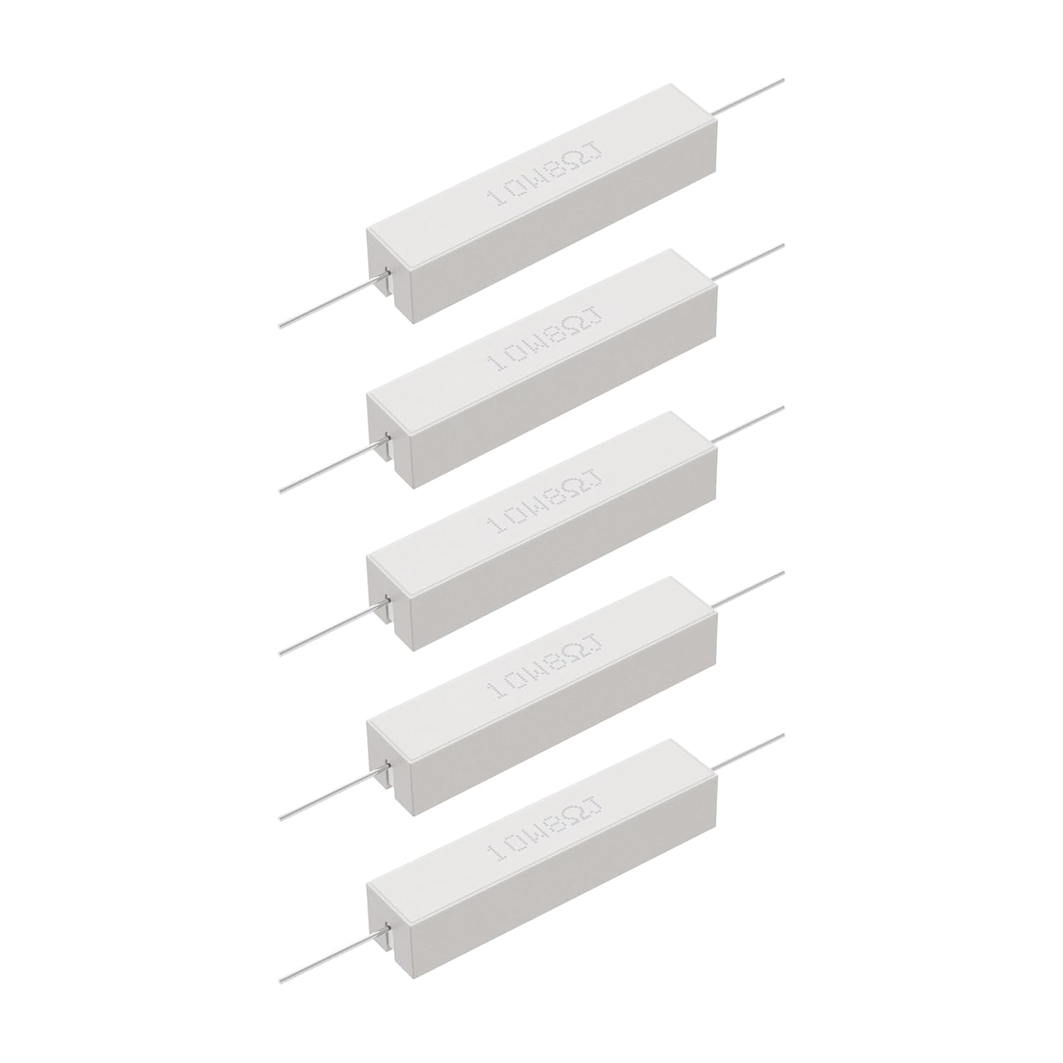 Cement Resistor, 5PCS 10W 22 Ohm 5% Axial Lead Wire Resistor White ...