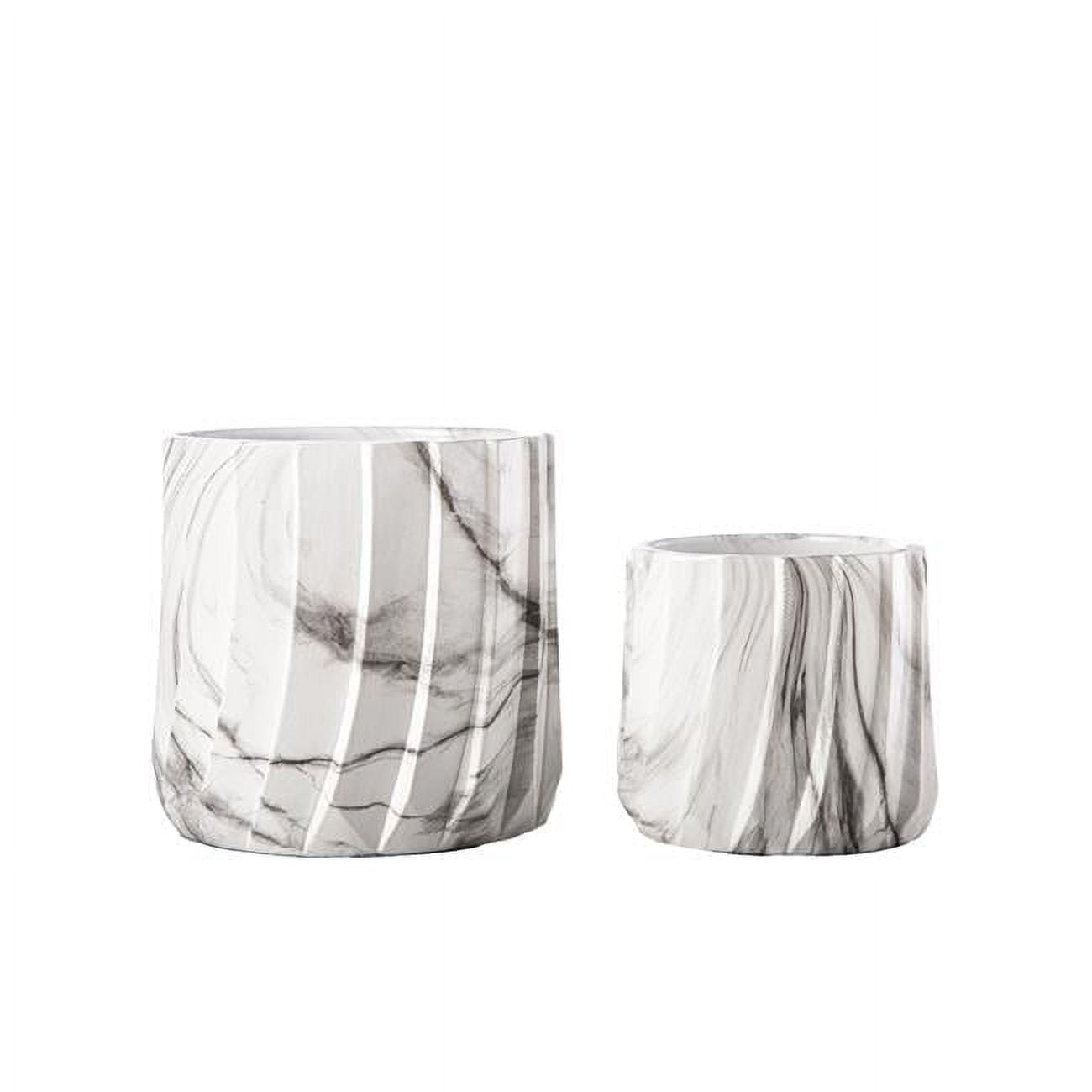 Cement Round Pot with Layered Column Pattern & Seamless Overlay Design ...