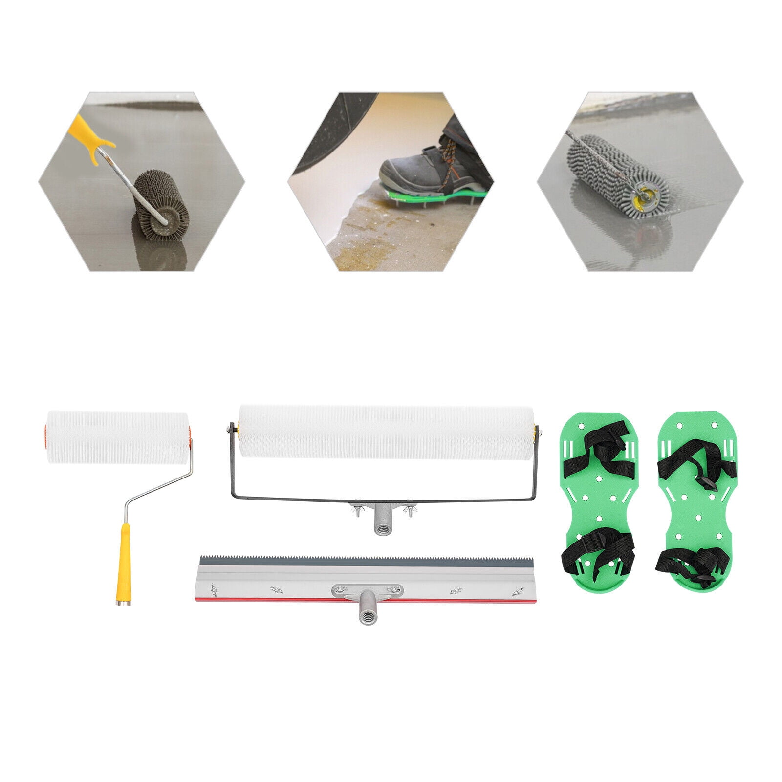 Cement Self-Leveling Kit, Floor Paint Roller Blade Spike Construction ...