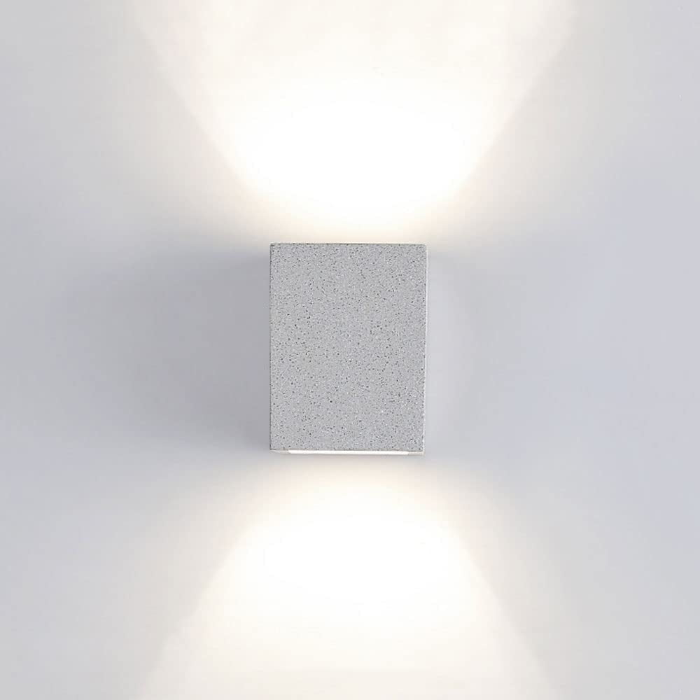Cement Square Wall Sconce Modern Wall Light, Up Down Wall Mounted Lamp Mini Cube Spotlight ...