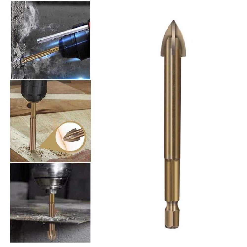 Cemented Carbide Cross Tile Glass Ceramic Drill Bit Hex Shank Efficient ...