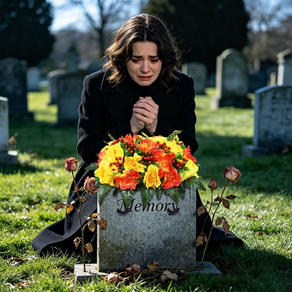 Cemetery Flower Saddle - Grave Flowers for Cemetery, Headstone Flower ...