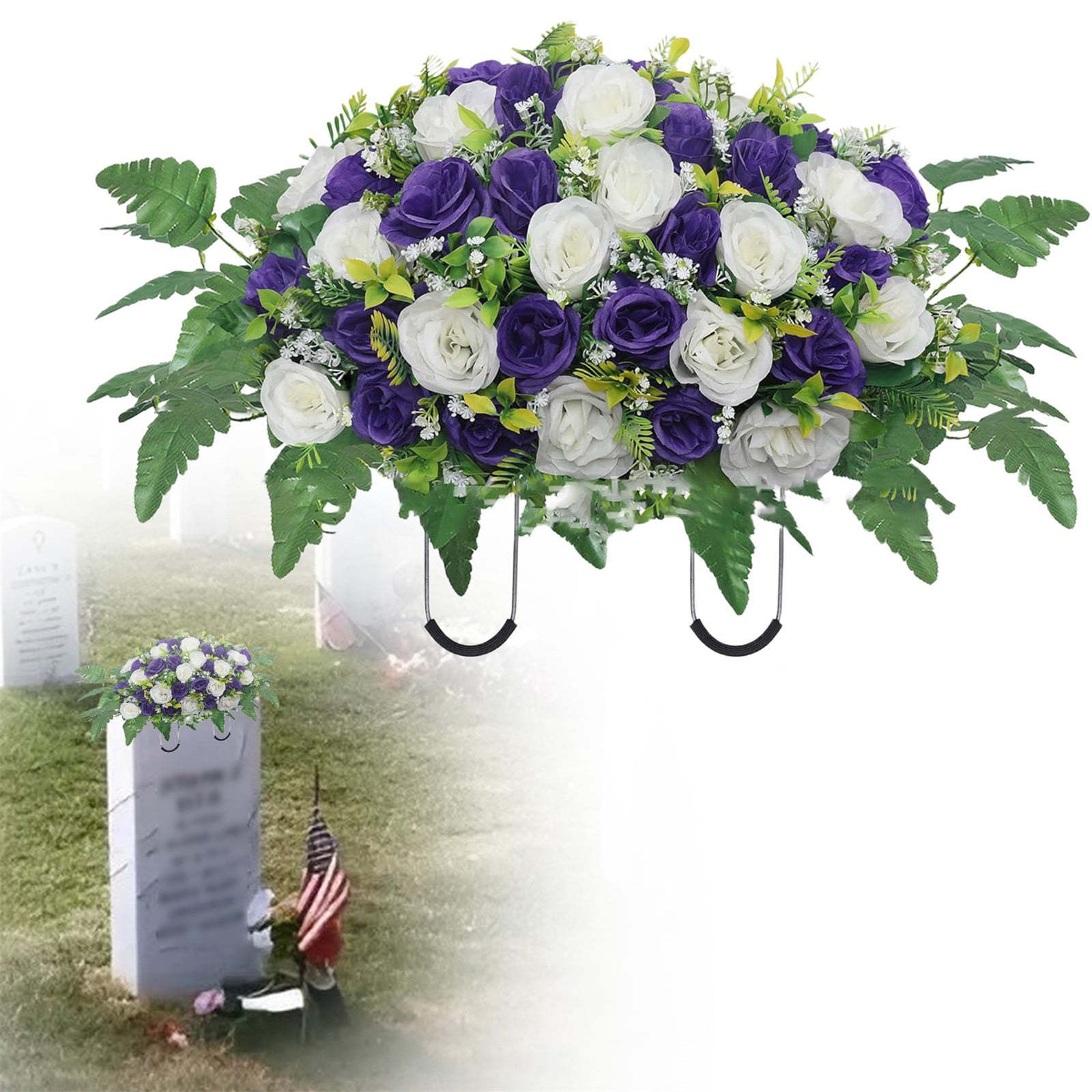 Cemetery Flowers for Grave Eternal Memorial: Artificial Cemetery Flower ...