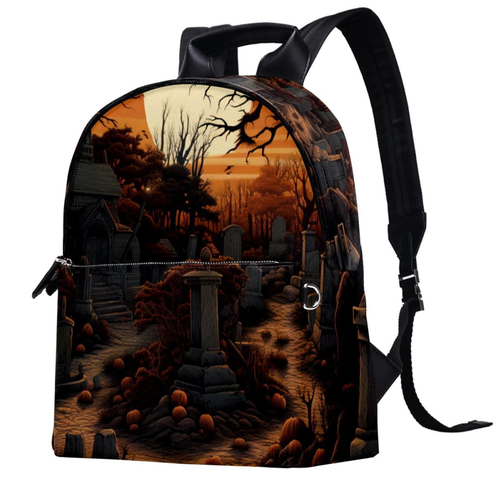 Cemetery Leather Laptop Bags Backpack Lightweight Printed Design Baby ...