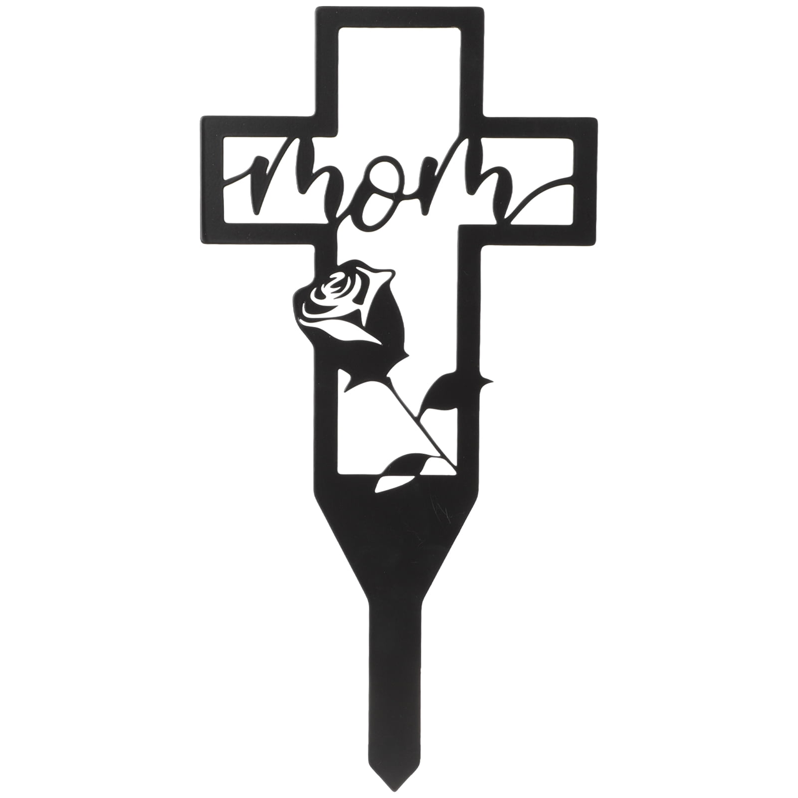 Cemetery Memorial Cross Stake Metal Cross Yard Stake Grave Iron Stake ...