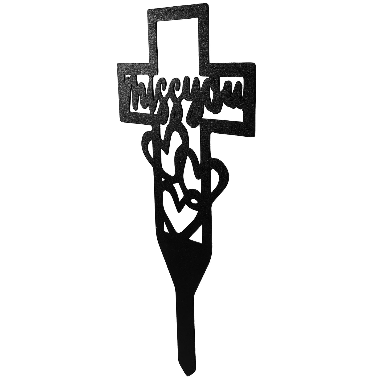Cemetery Memorial Cross Stake Plaque Grave Decoration Black - Walmart.com