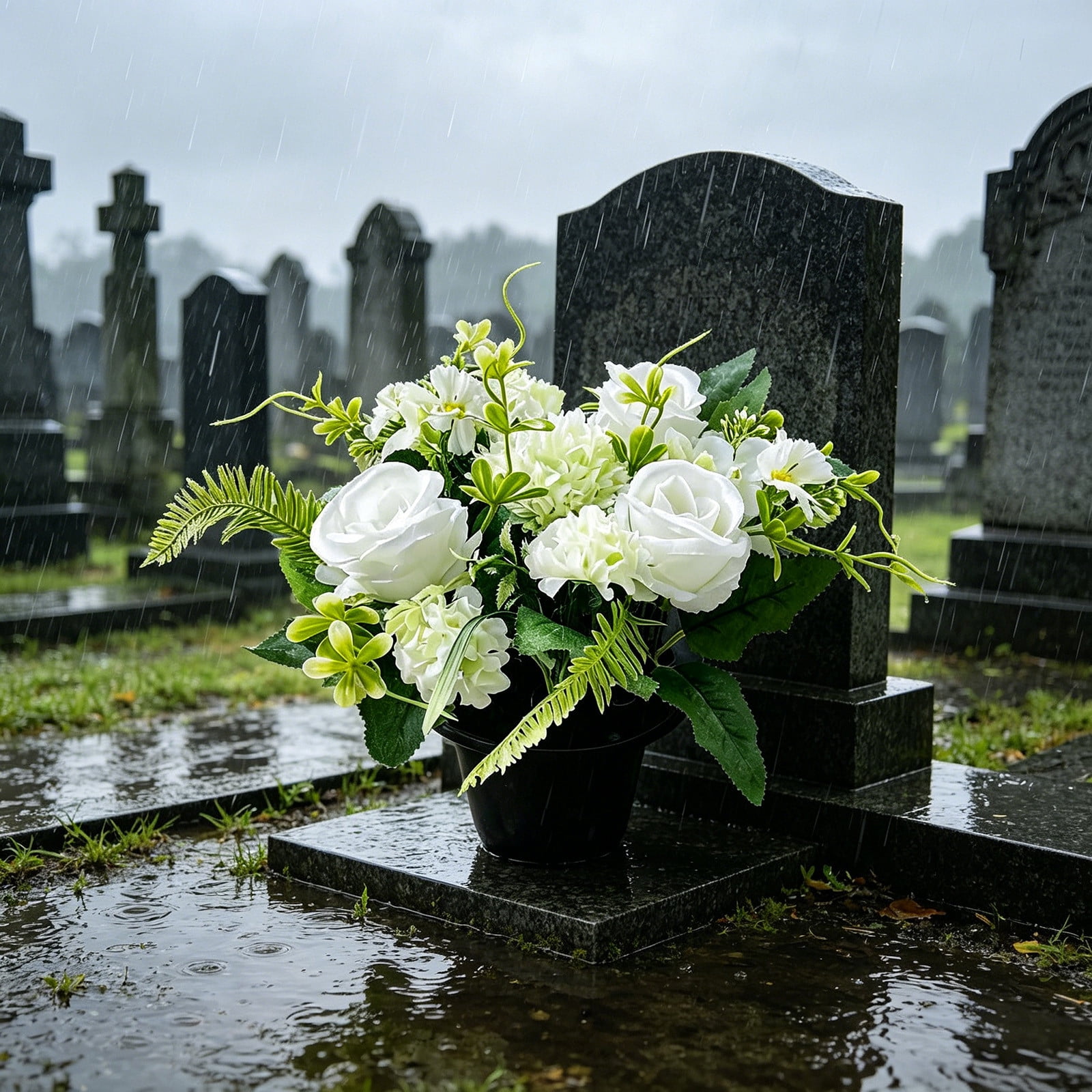 Cemetery Memorial Decoration Artificial Flowers - Fake Potted Plants ...