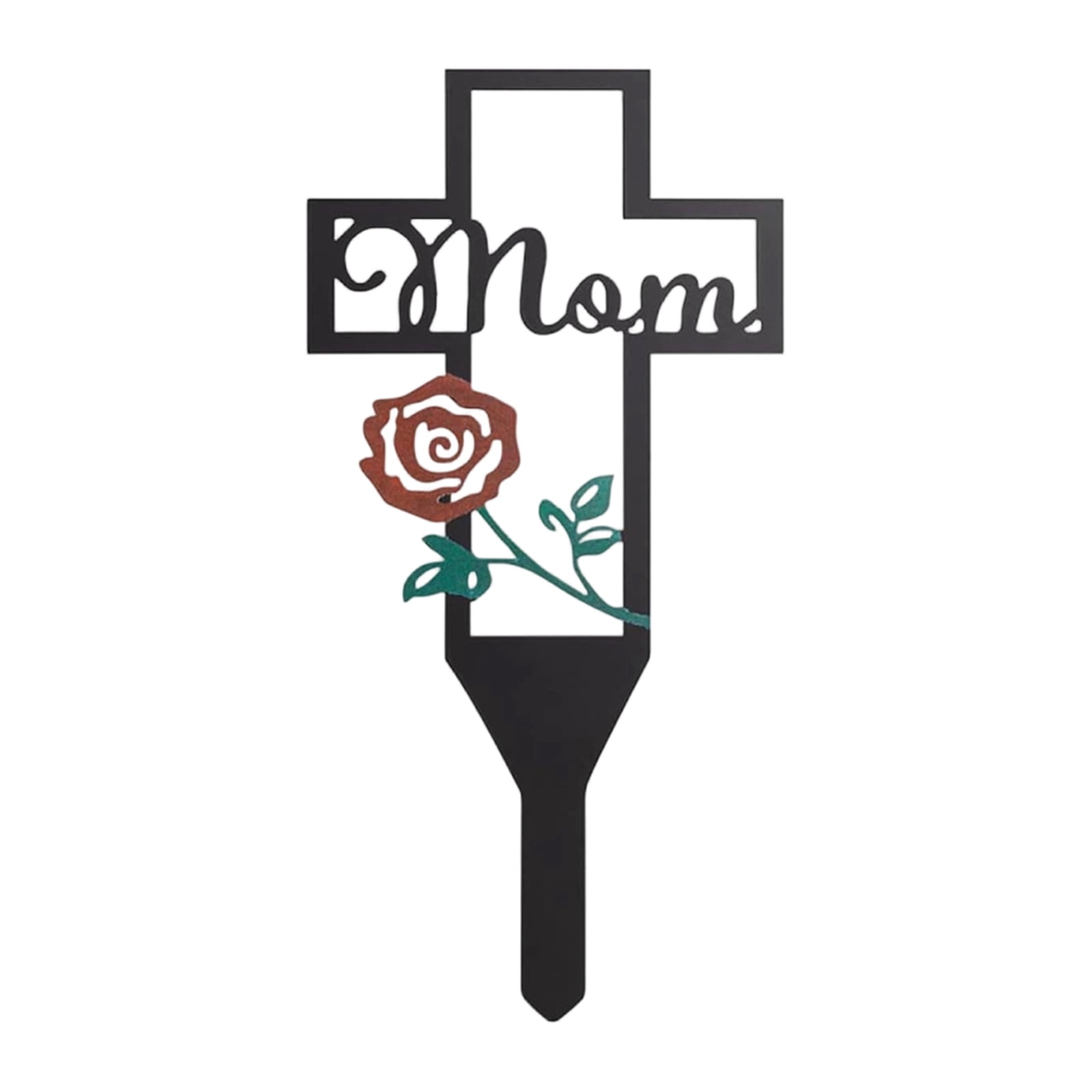 Cemetery Memorial Stake - Metal Heart Shaped Grave Marker Ornament ...