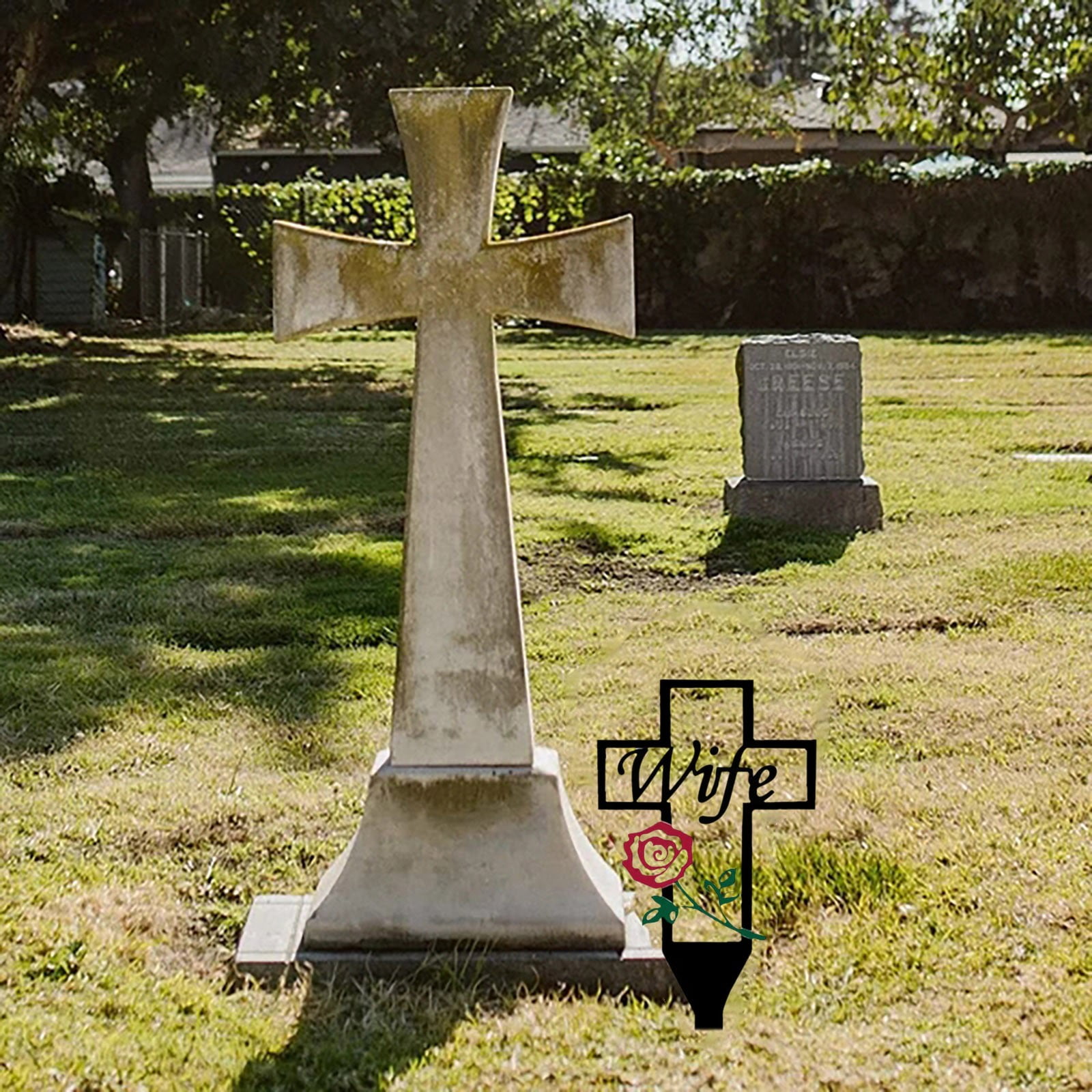Cemetery Memorial Stake Metal Piles Are Inserted For Outdoor Decoration ...