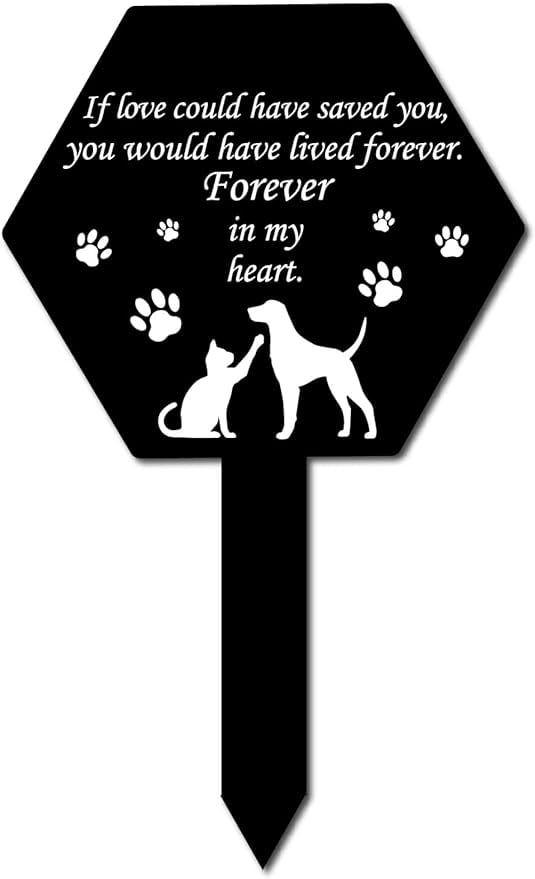 Cemetery Stake Cat Dog Pattern Sympathy Grave Stake Hexagon Memorial ...