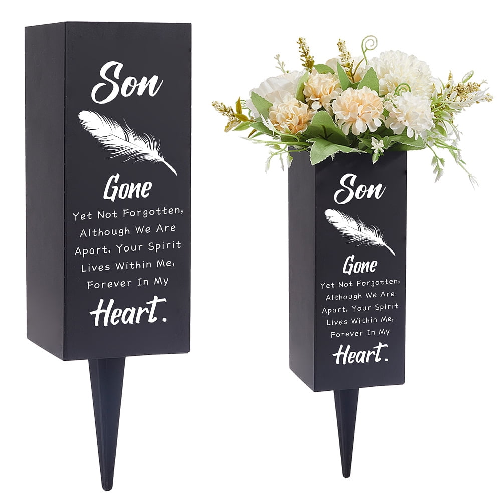 Cemetery Vases with Spikes Metal Memorial Vase Cemetery Flower Holder ...