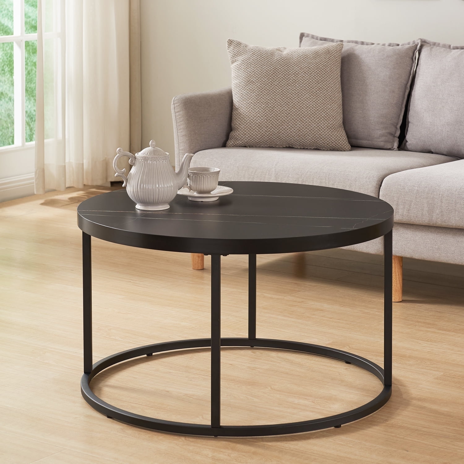 SAFAVIEH Mork Modern Style Natural Round Wood Coffee Table (40 in. W x ...