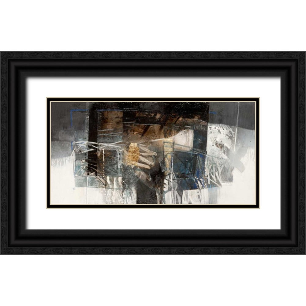 Censini 24x14 Black Ornate Wood Framed with Double Matting Museum Art ...