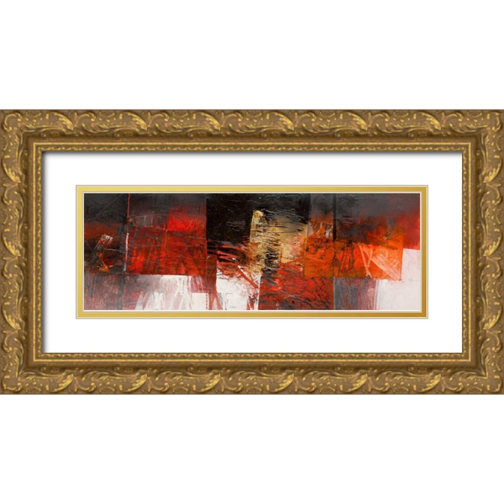 Censini 32x14 Gold Ornate Wood Framed with Double Matting Museum Art ...