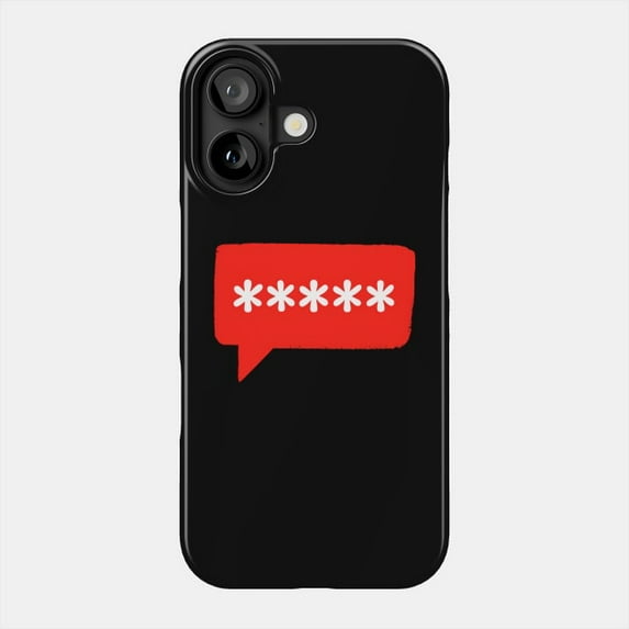 Censored Asterisk Speech Bubble Minimalist Geek Case for iPhone 11,12 ...