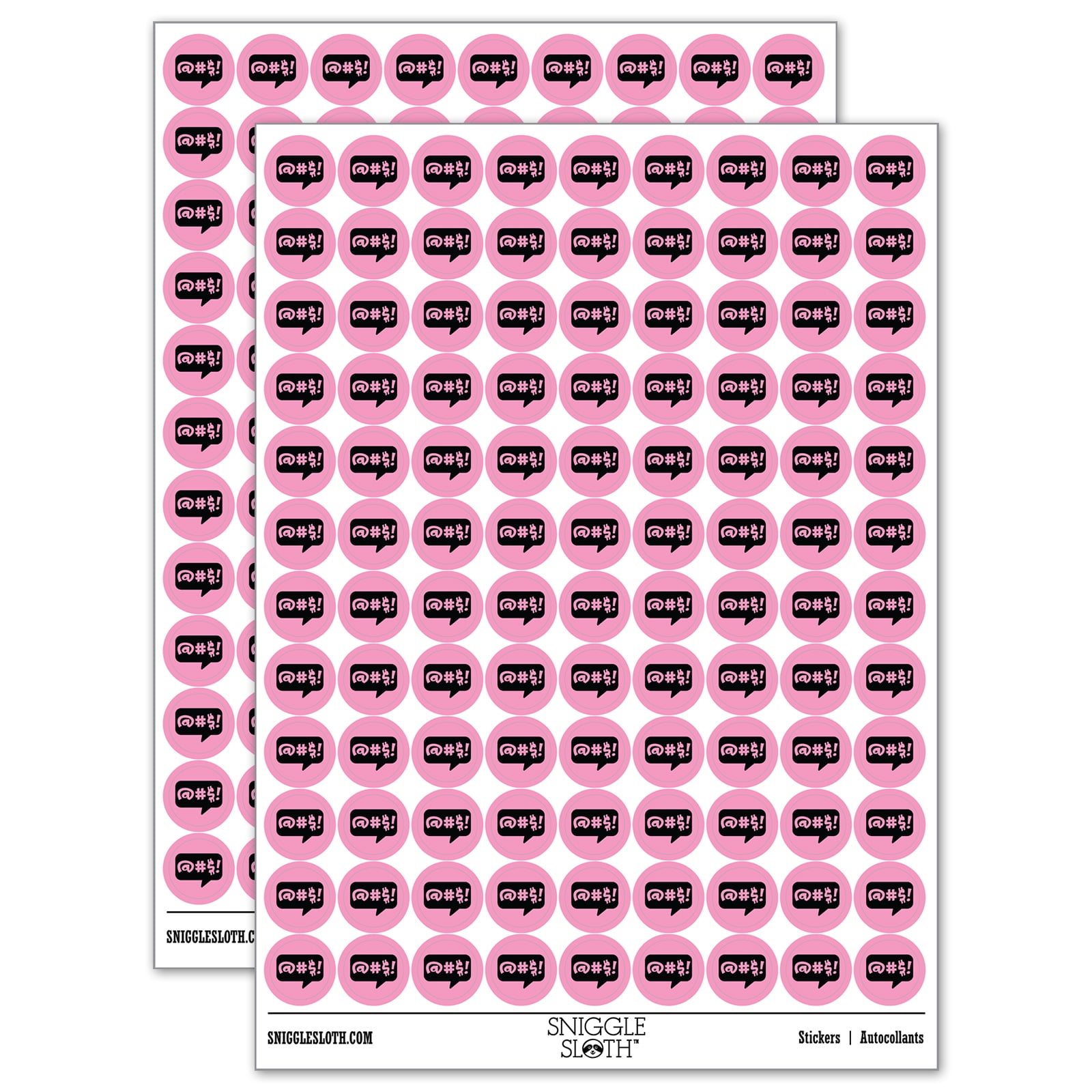 Censored Expletive Curse Bubble 200+ Round Stickers - Light Pink ...