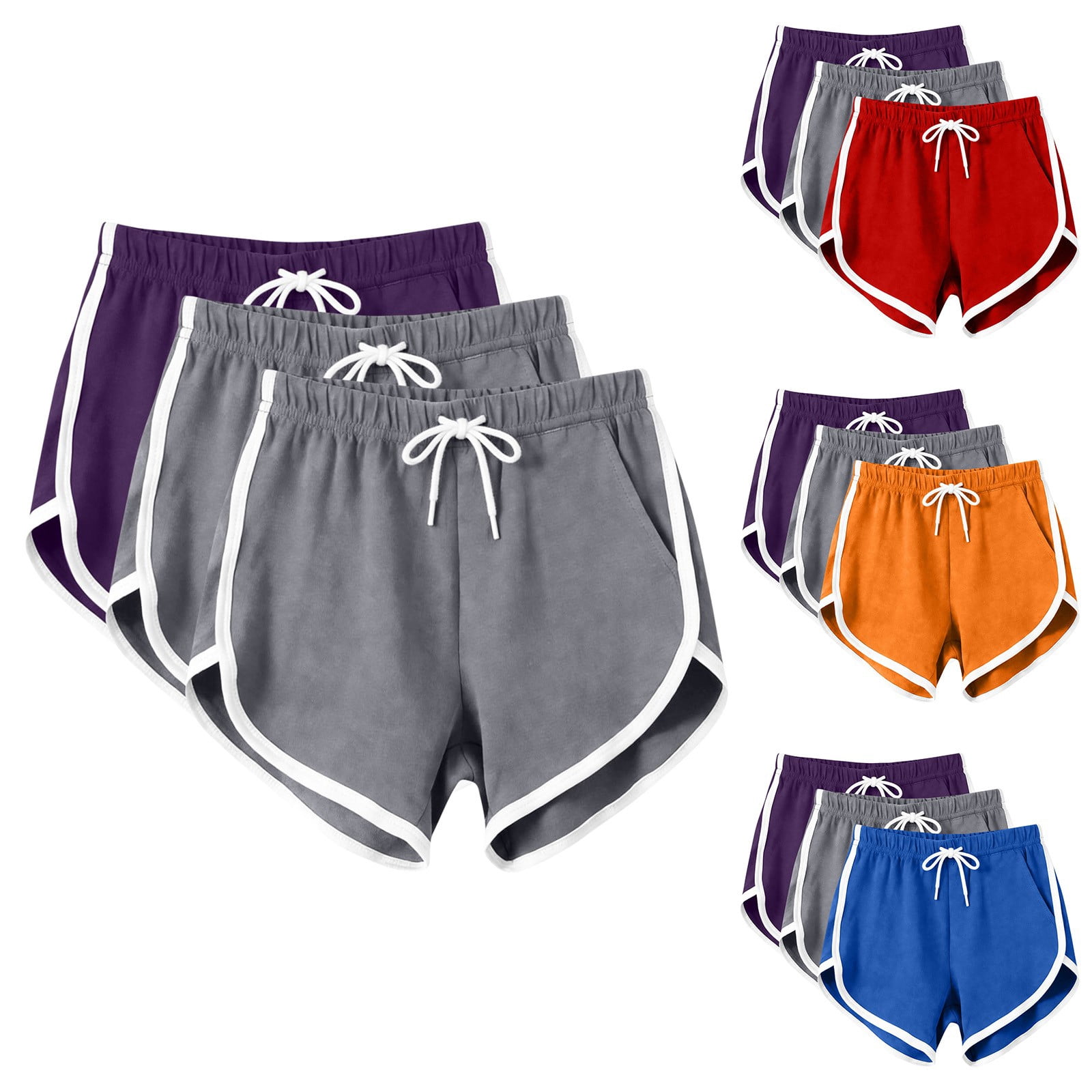 Censtreet 3 Pack Yoga Short Pants Sports Shorts Gym Dance Lounge Solid ...
