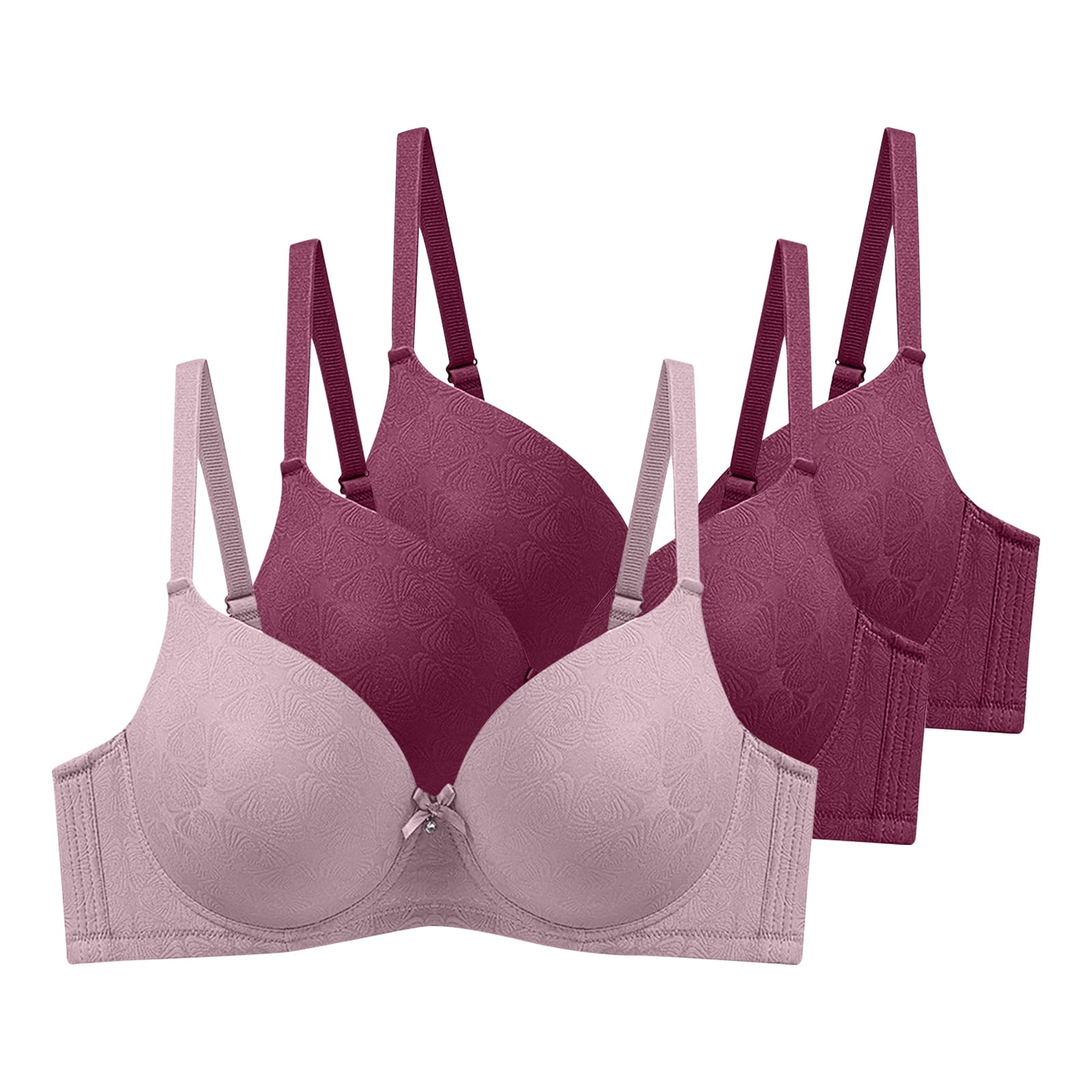 Censtreet 3PCS Wireless Bras for Women Full Coverage Push Up Bra Full ...