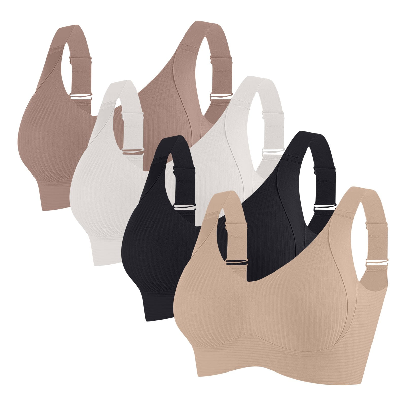 Censtreet 4PCS Sports Bras for Women Wirefree Workout Yoga Gym Fitness ...