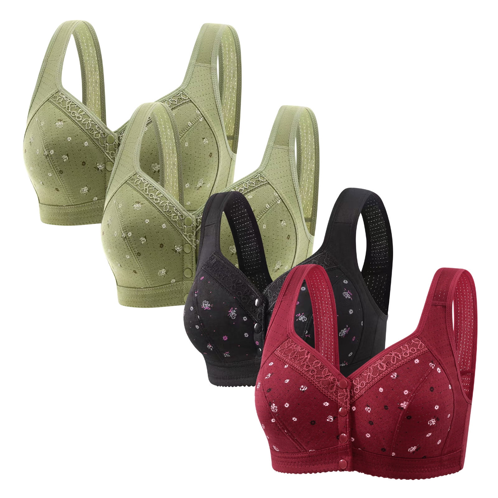 Censtreet 4PCS Wireless Bras for Women Bras No Underwire Seamless Push ...