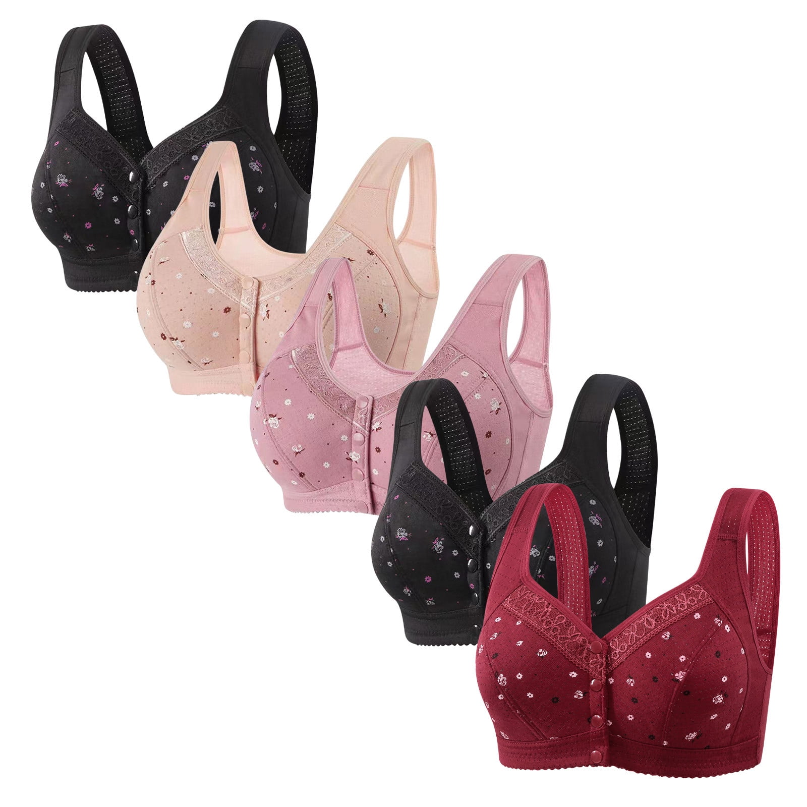 Censtreet 4PCS Womens Bras Comfortable Wireless Push Up Bra Seamless ...