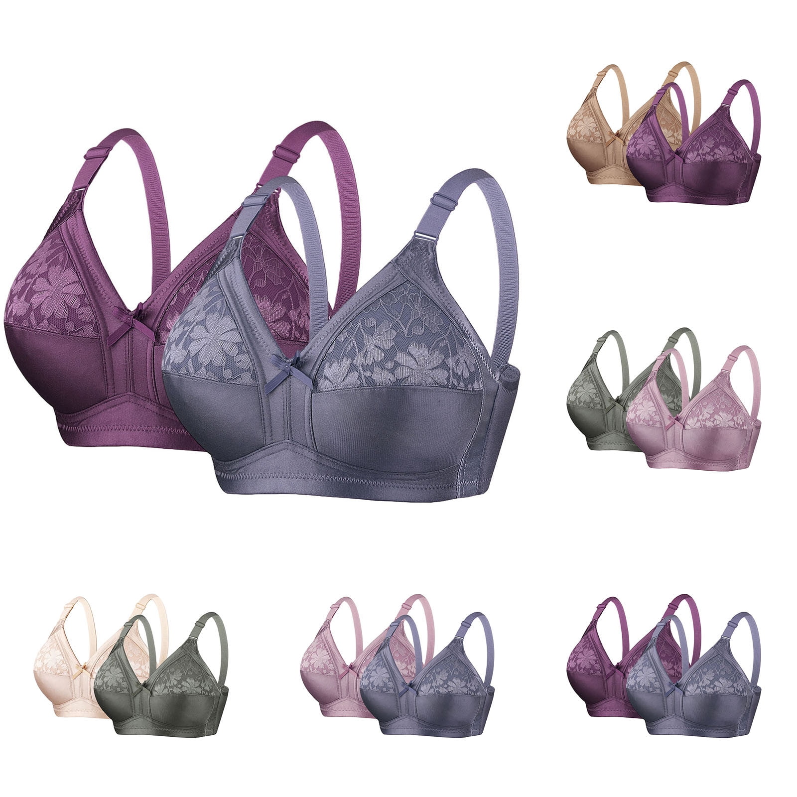 Censtreet Bras for Women 2PC Seamless Wireless Bralette with Support ...